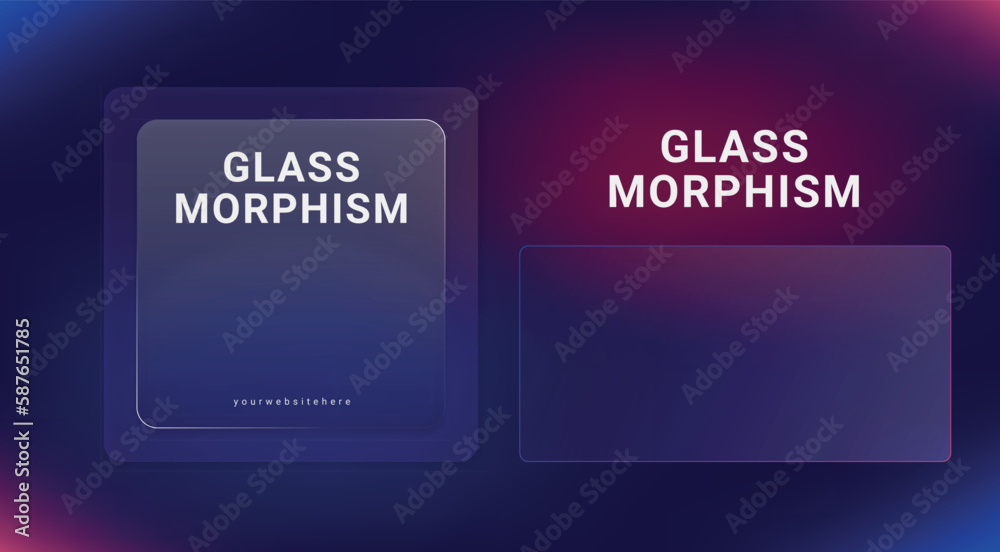 Glassmorphism layout template, blurred banner design, realistic glass ...