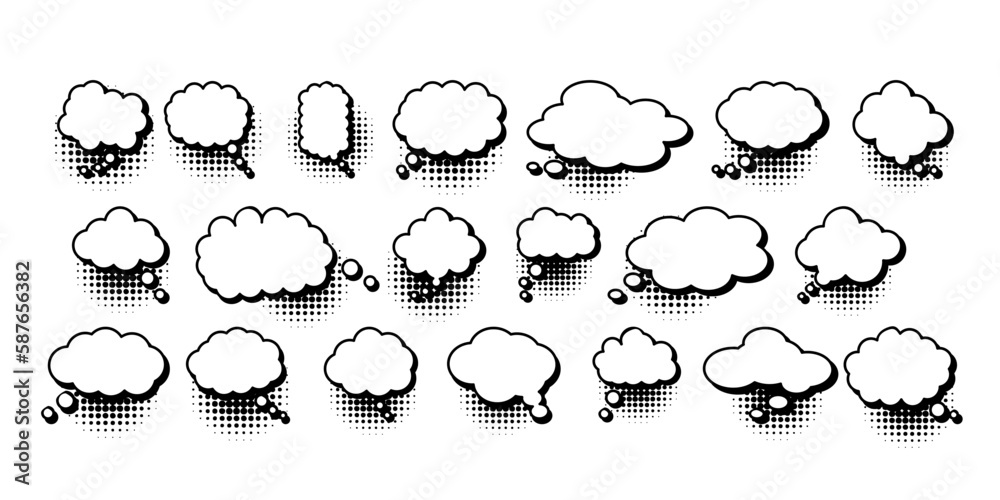 Thinking bubble vector set collection graphic clipart design Stock ...