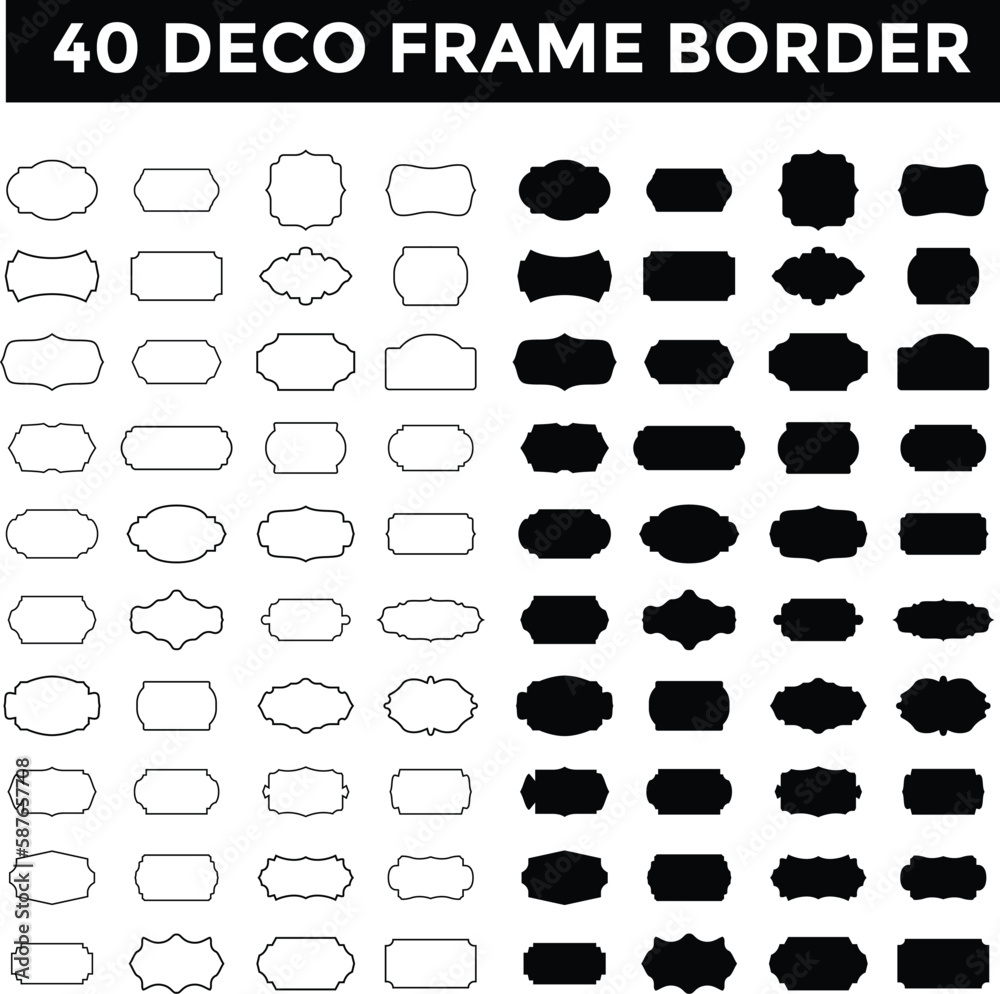 Ornamental label frames. Old ornate labels, decorative vintage frame ...