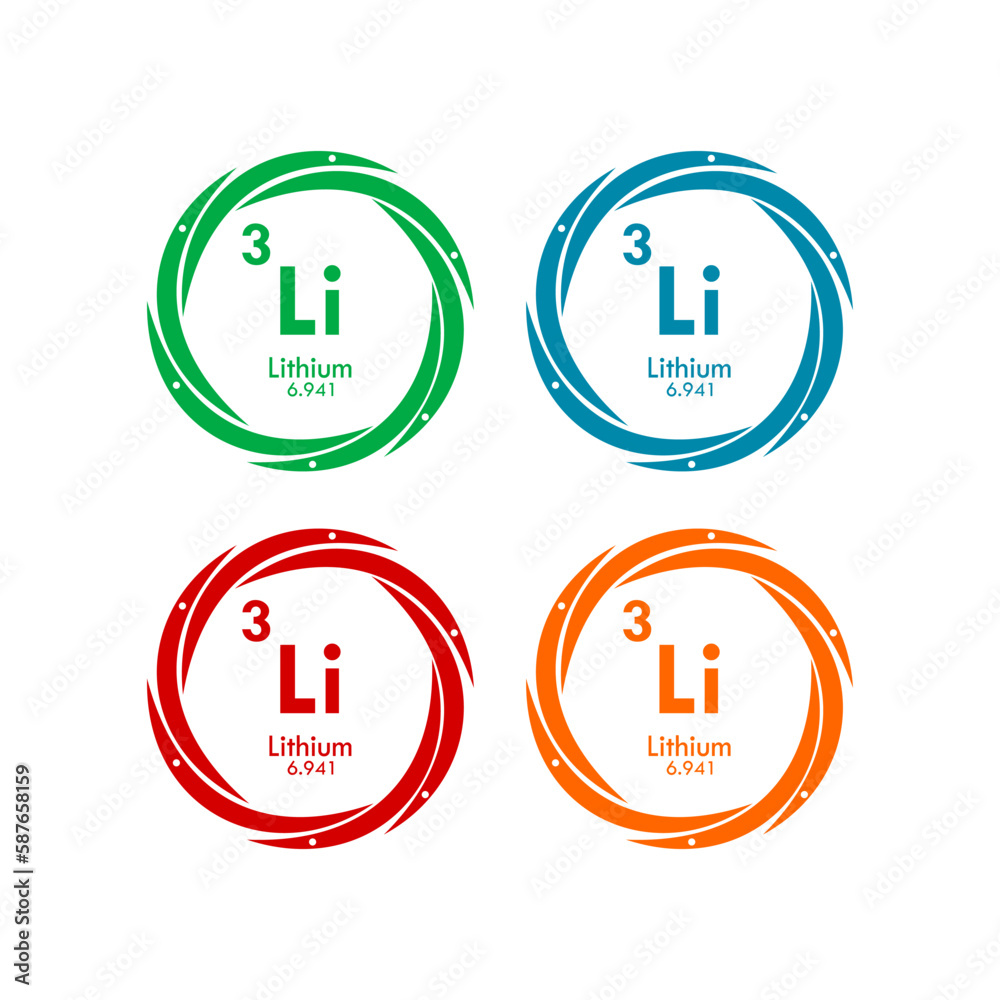 lithium icon set. vector template illustration for web design Stock ...