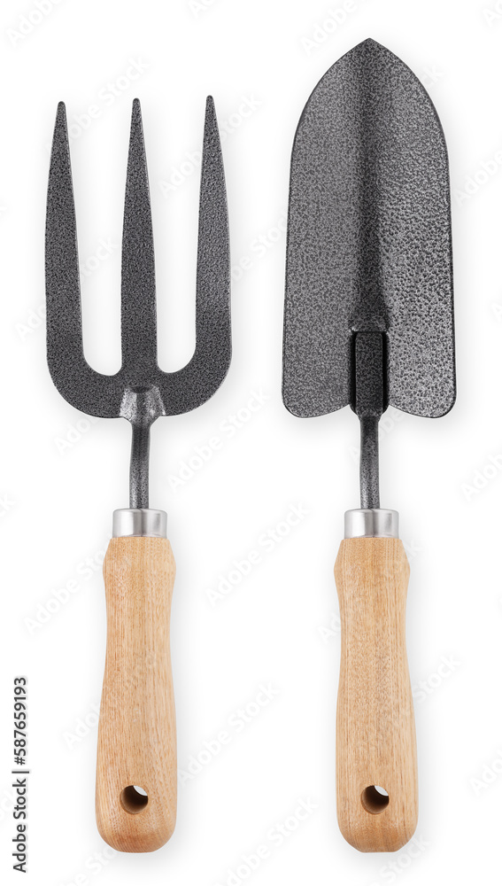 Gardening tools set, garden kit, Trowel and Fork with wooden handle ...