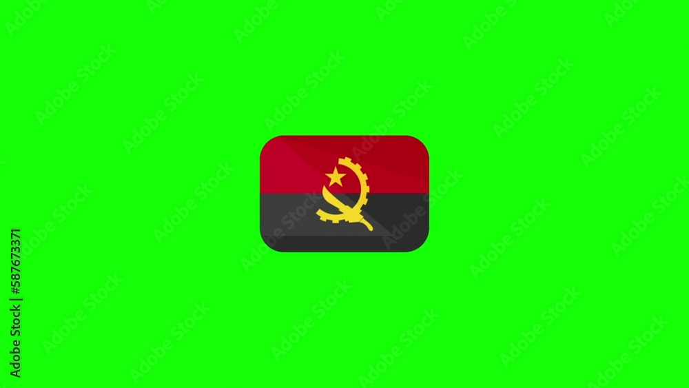 Vidéo Stock Animated Angola flag icon design in flat icon style on ...