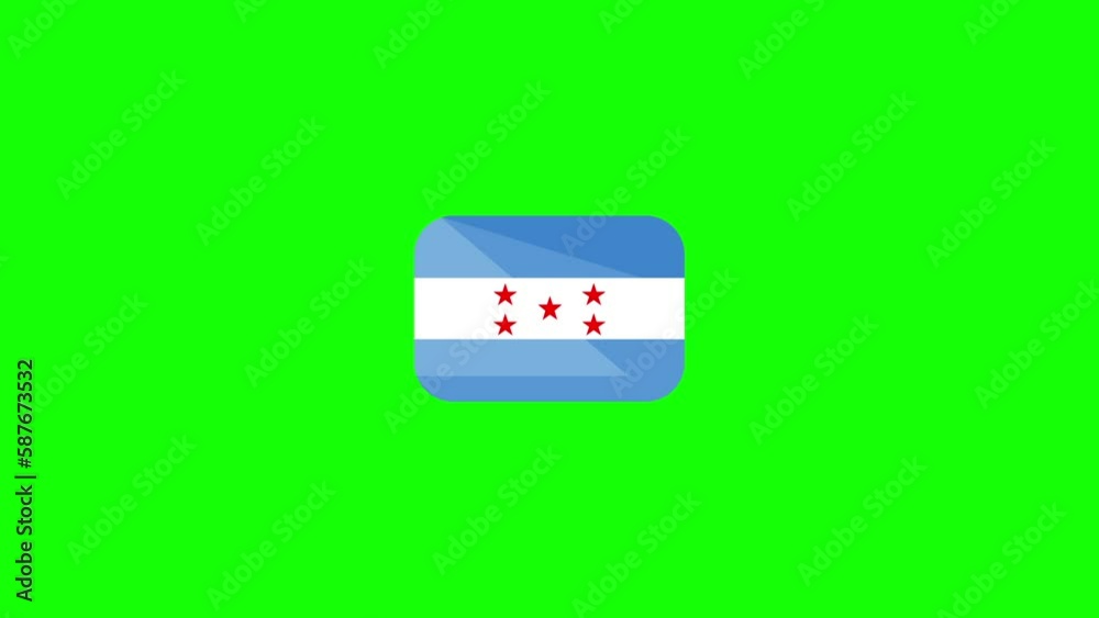 Animated Honduras flag icon design in flat icon style on Green screen ...