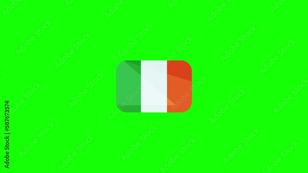 Vidéo Stock Animated Ivory-Coast flag icon design in flat icon style on ...
