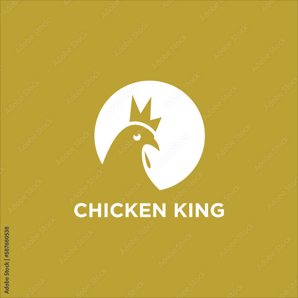 Chicken king in circle Logo Vector Stock Vector | Adobe Stock
