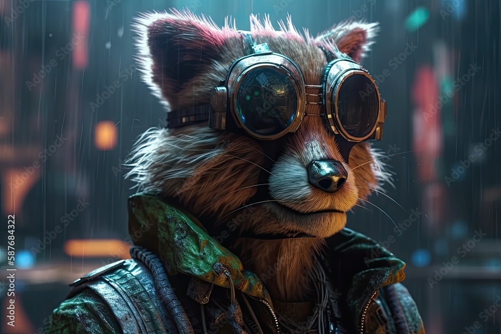 cyberpunk star fox, portrait shot, hyper realistic, star fox cyberpunk ...