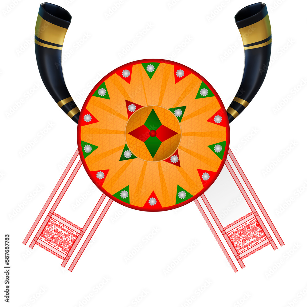 Pepa folded Gamosa and Japi, Happy Bihu, Assamese New Year, Indian ...