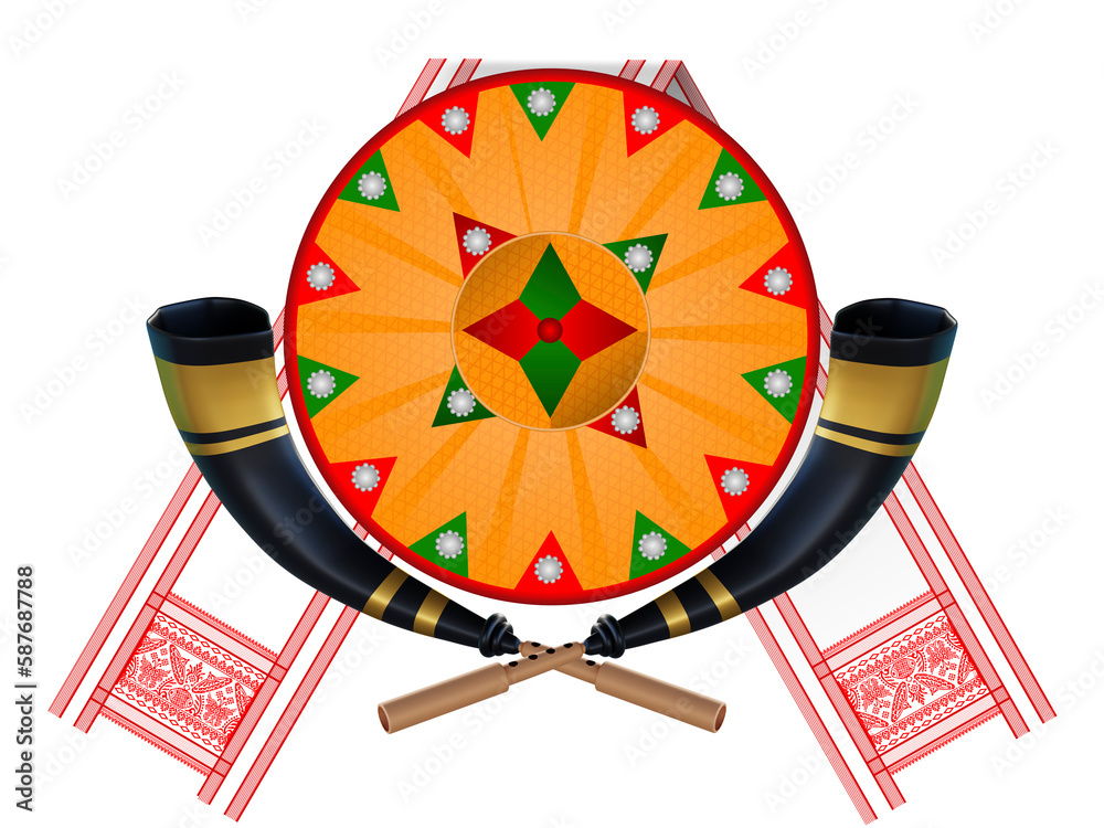 Pepa folded Gamosa and Japi, Happy Bihu, Assamese New Year, Indian ...