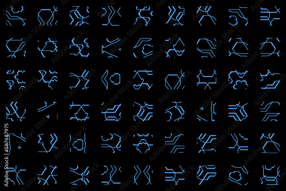 Complex line of alien hieroglyphs symbols Stock Illustration | Adobe Stock