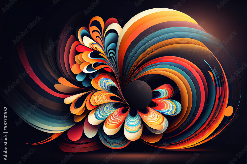 Abstract kinetic wallpaper background illustration (Generative AI ...