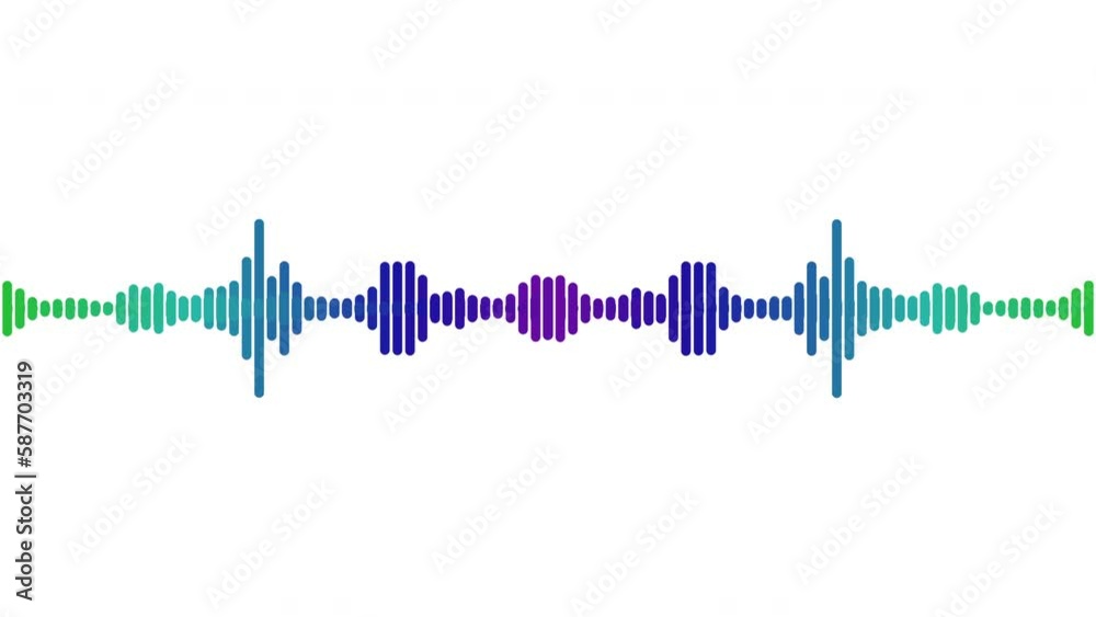 4k abstract music sound wave or audio wavefrom isolated on white ...