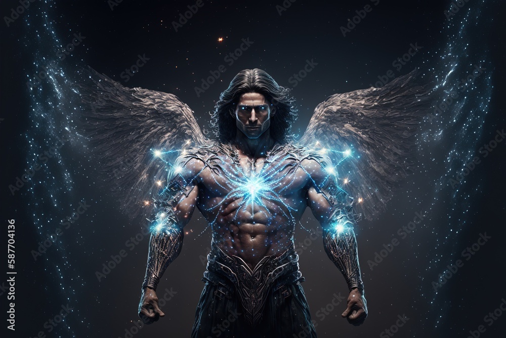 Realistic fantasy character of angelic battlemage with awe-inspiring ...
