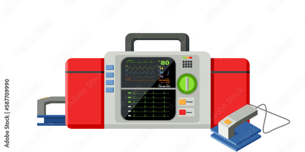 Medical equipment defibrillator modern design Complete vital signs ...