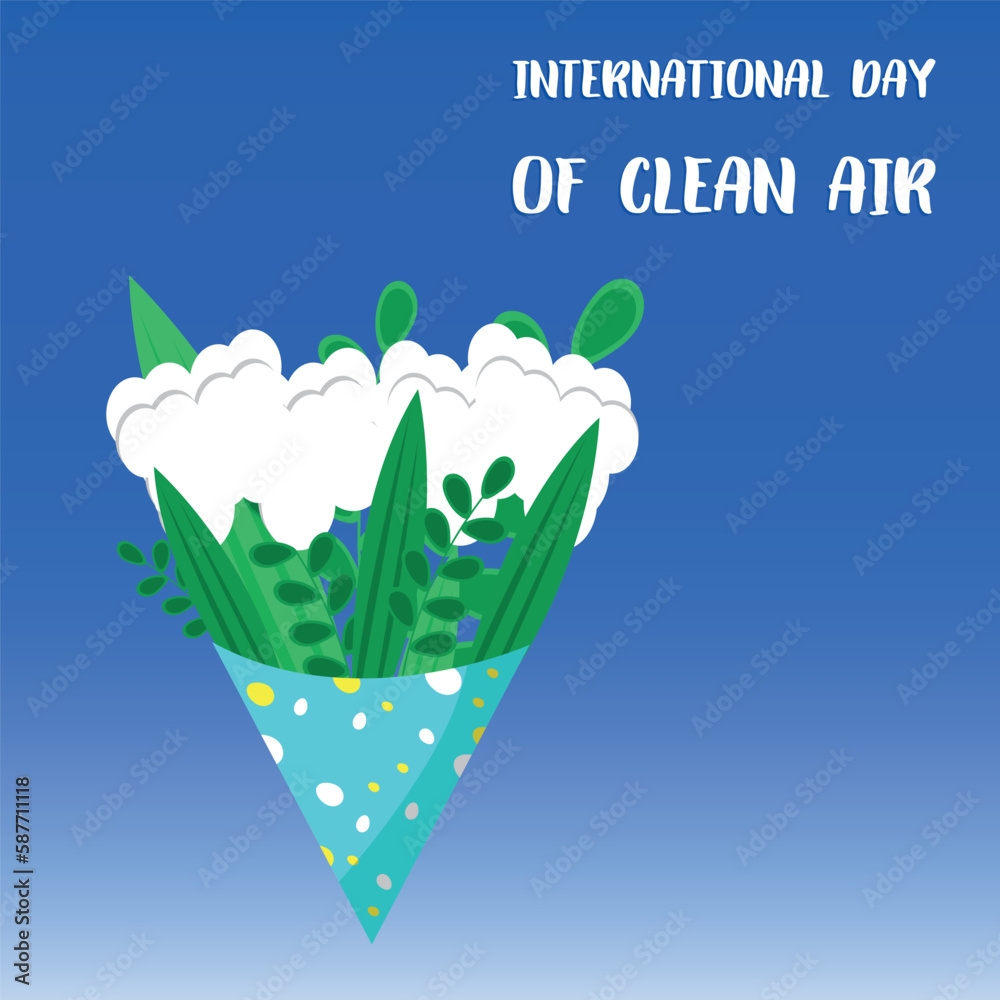 international day of clean air. Design suitable for greeting card ...