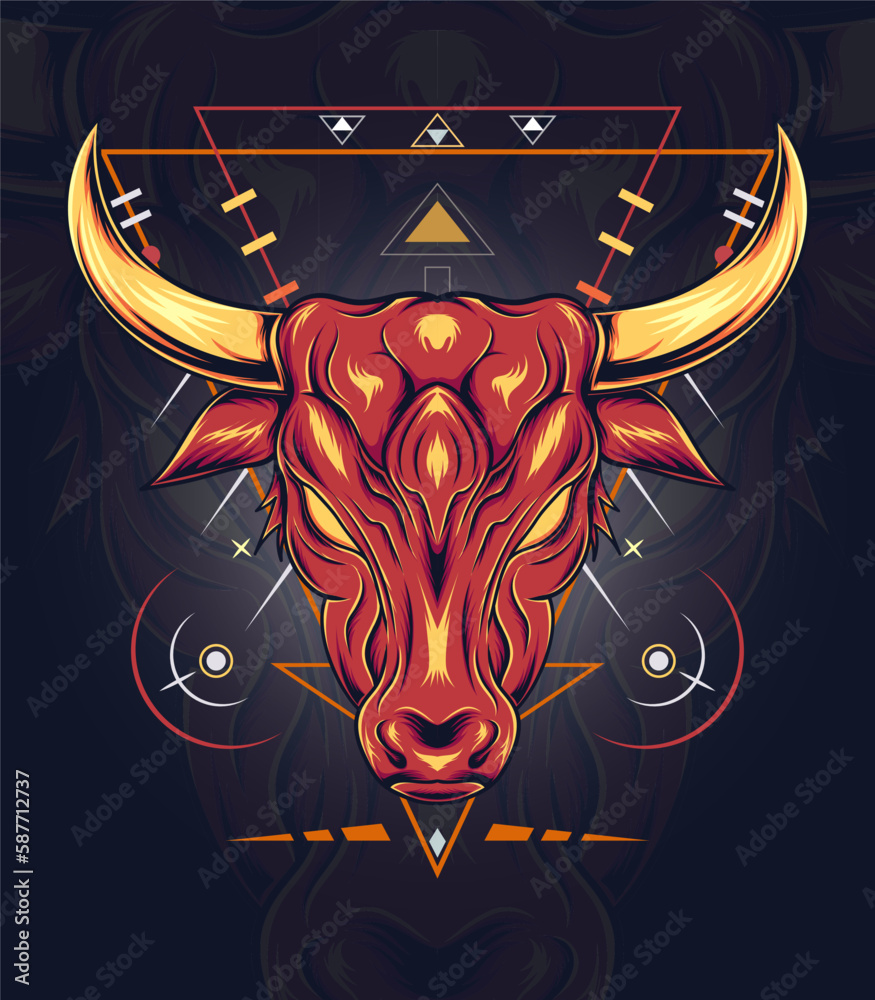bison logo mascot design vector with modern illustration concept style ...