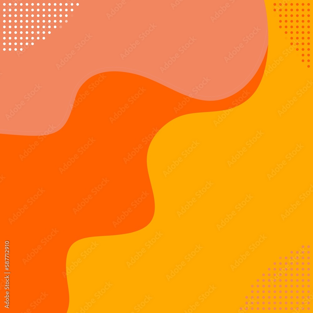 minimalist orange yellow design with abstract organic shapes. retro ...