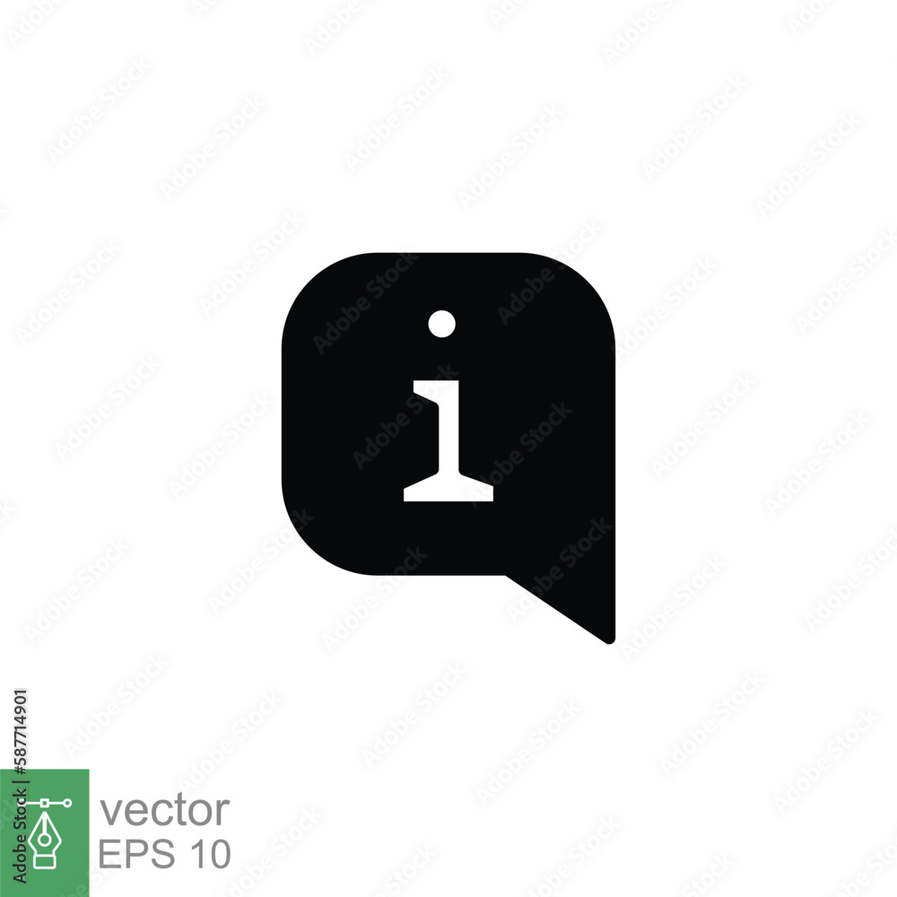 Information speech bubble icon. Info and faq, help, support concept ...