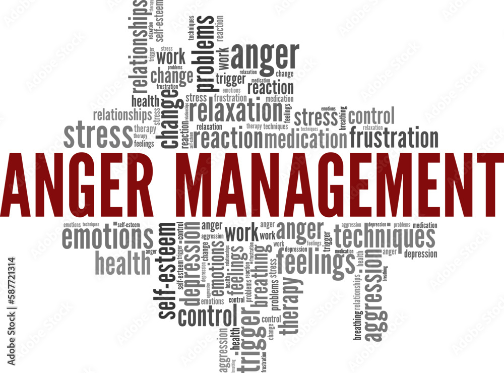 Anger Management word cloud conceptual design isolated on white ...