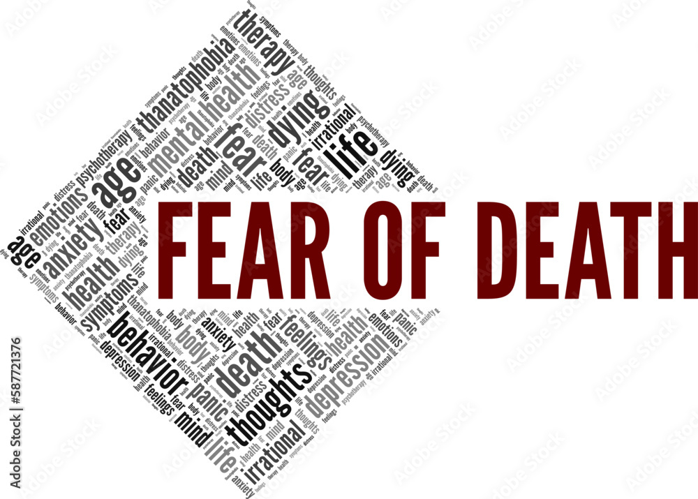 Fear of Death word cloud conceptual design isolated on white background ...