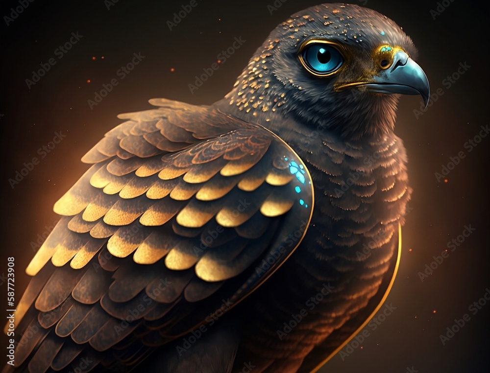cartoon eagle with blue eyes Stock Illustration | Adobe Stock