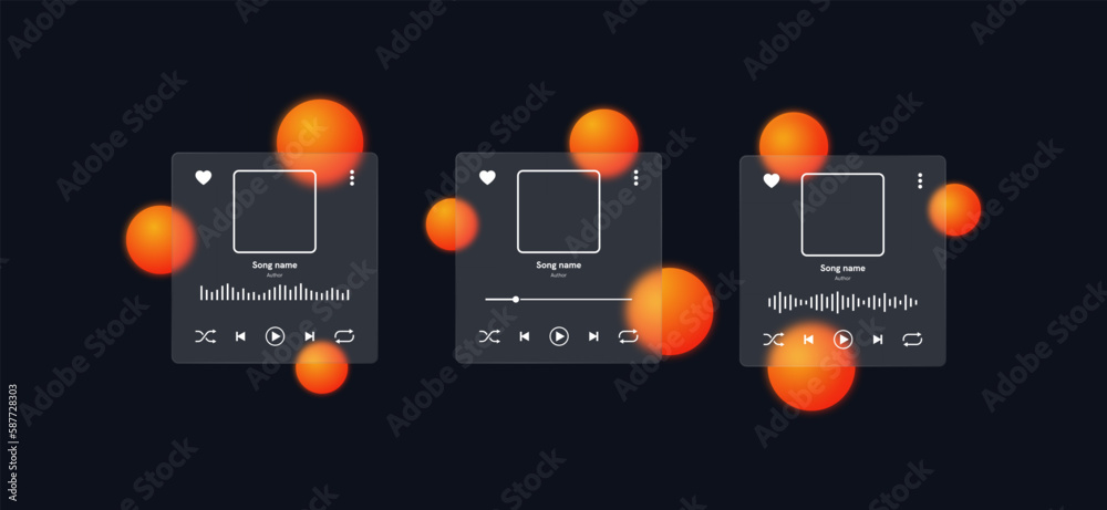 Audio, mp3 player interface design with frame for your photo, sound ...