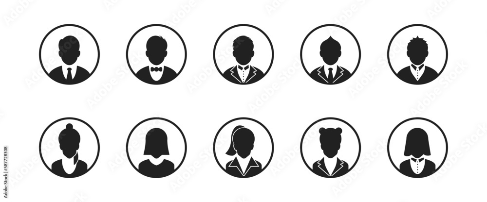 User avatar profile icon set. Business avatar profile picture. Vector ...
