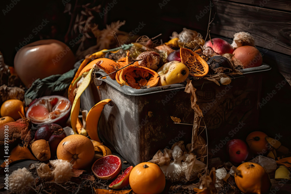 Expired Organic bio waste. Mix Vegetables and fruits in a huge ...