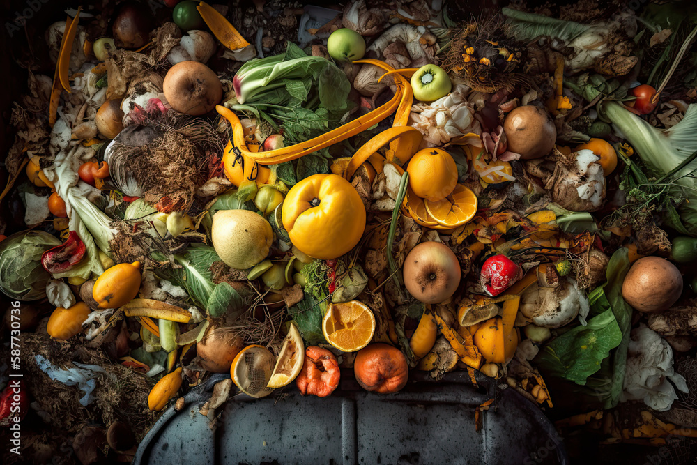 Expired Organic bio waste. Mix Vegetables and fruits in a huge ...