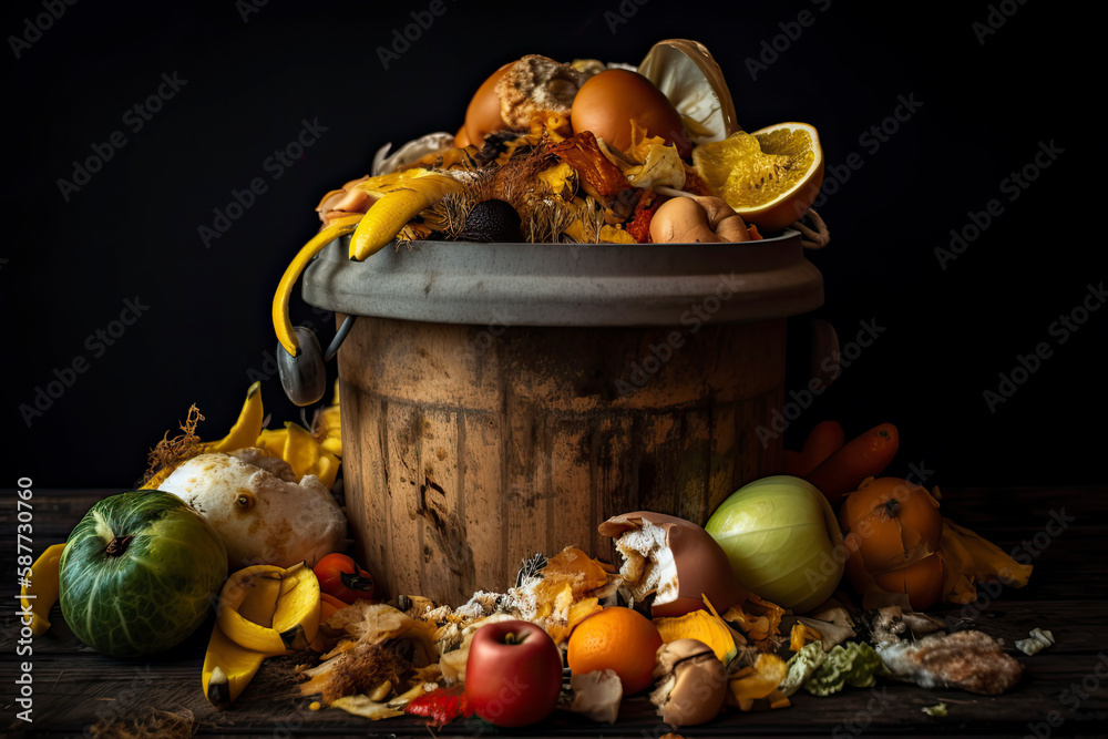 Expired Organic bio waste. Mix Vegetables and fruits in a huge ...
