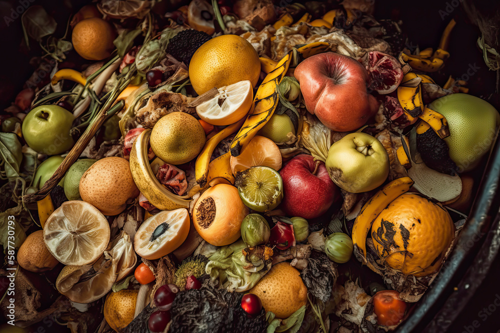 Expired Organic bio waste. Mix Vegetables and fruits in a huge ...