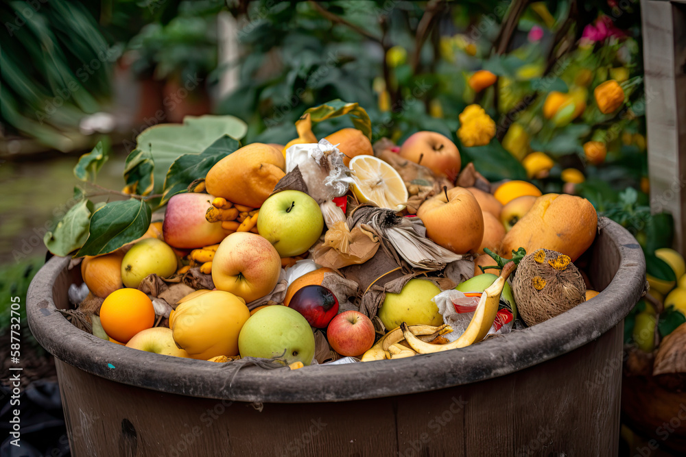 Expired Organic bio waste. Mix Vegetables and fruits in a huge ...