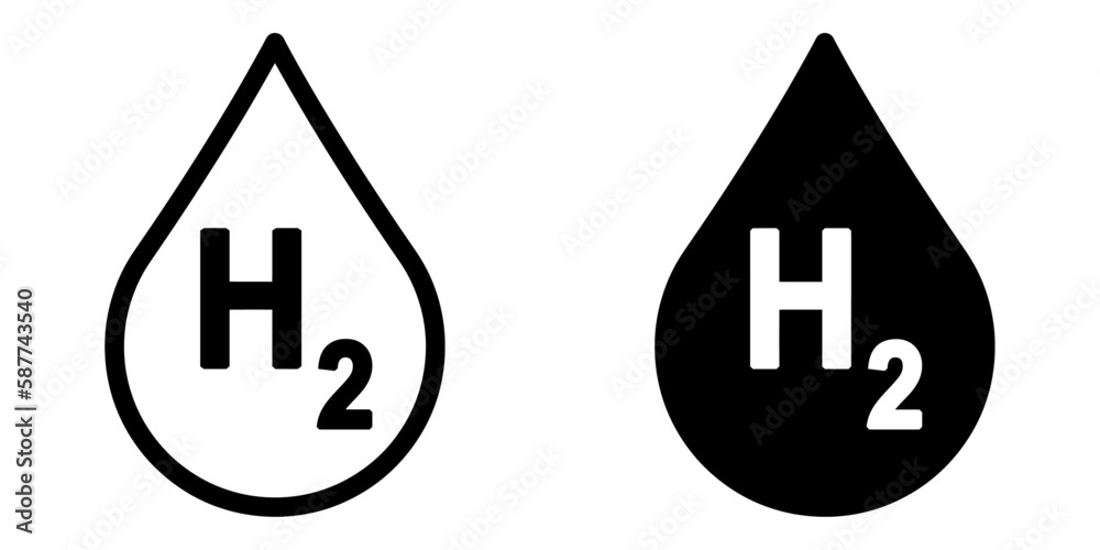ofvs346 OutlineFilledVectorSign ofvs - hydrogen vector icon . H2 sign ...