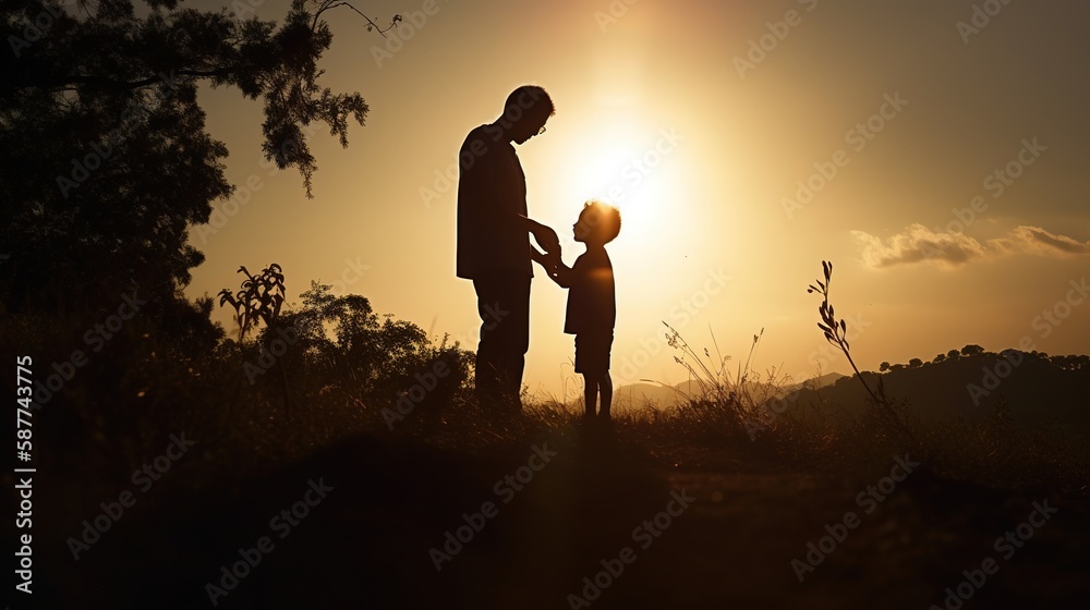Father's Day - Father with his child, Generative ai Stock Illustration ...