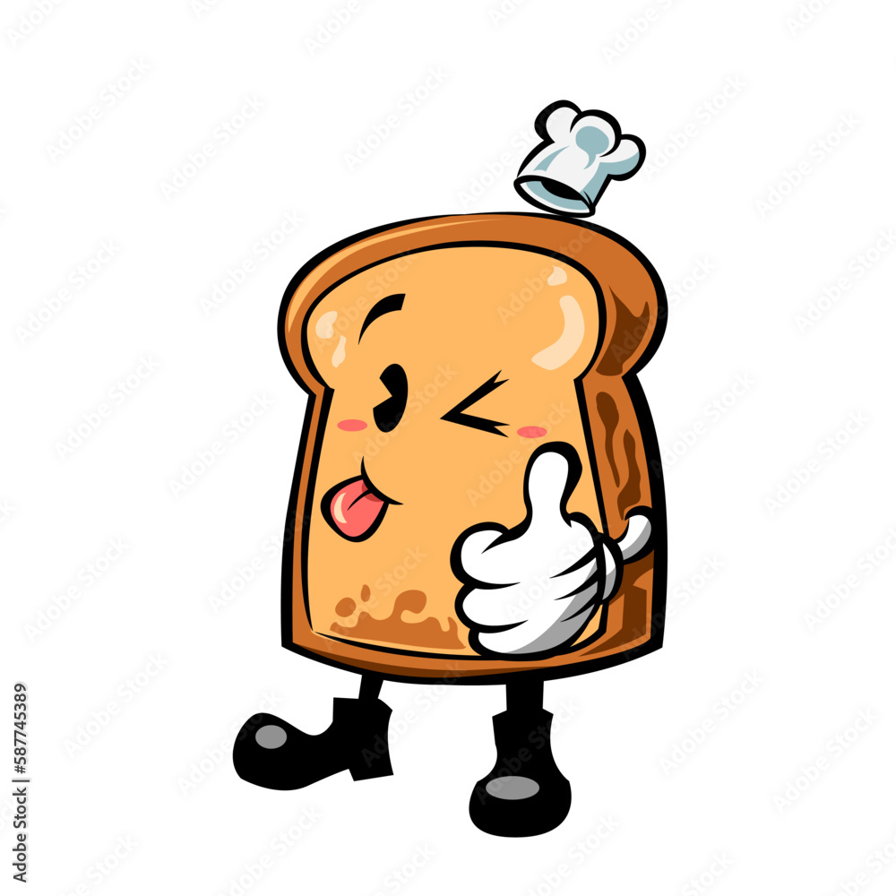 cartoon character chef Toast Stock Vector | Adobe Stock