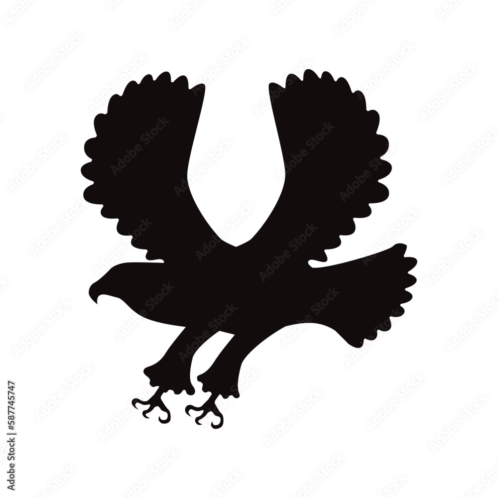 Wild eagle vector icon. Bird silhouette flat sign design. Eagle symbol ...