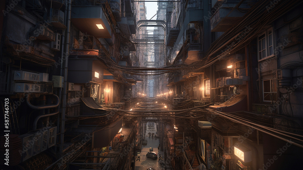 A incredibly modern and advanced city skyline showing off its enormeous ...