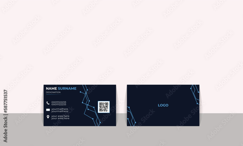 Technology business card design . New tech business card design double ...