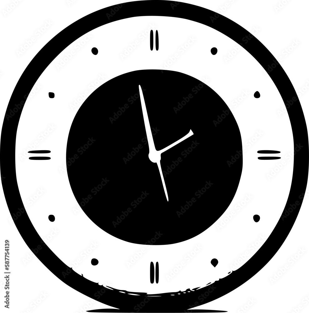 Clock Face - Minimalist and Flat Logo - Vector illustration Stock ...