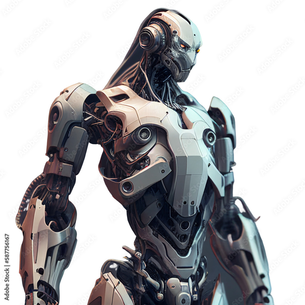super intelligent robot humanoid, in artificial intelligence bank color ...