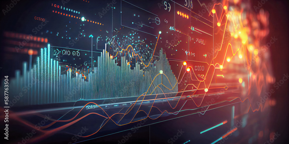 technical financial graph abstract background, business concept ...