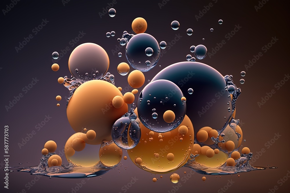 Colorful fluid bubbles abstract background, isomorphic blobs and ...