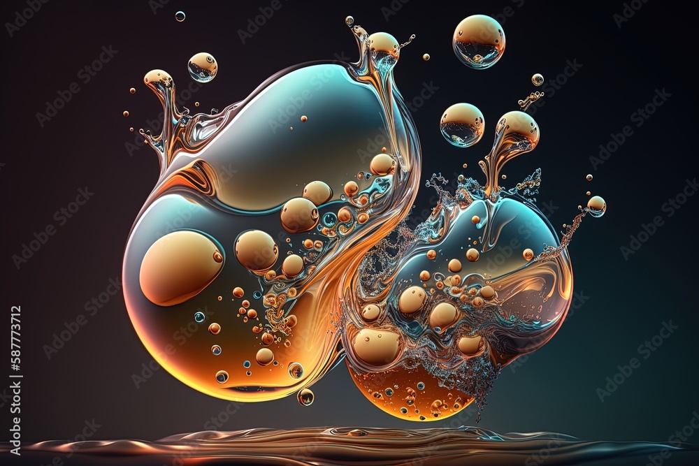 Colorful fluid bubbles abstract background, isomorphic blobs and ...