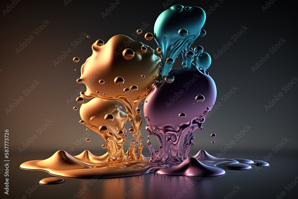 Colorful fluid bubbles abstract background, isomorphic blobs and ...