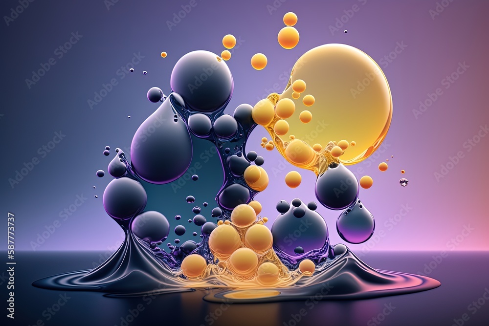 Colorful fluid bubbles abstract background, isomorphic blobs and ...
