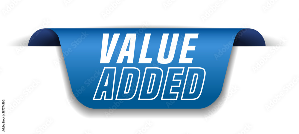 Colorful vector flat design banner value added. This sign is well ...