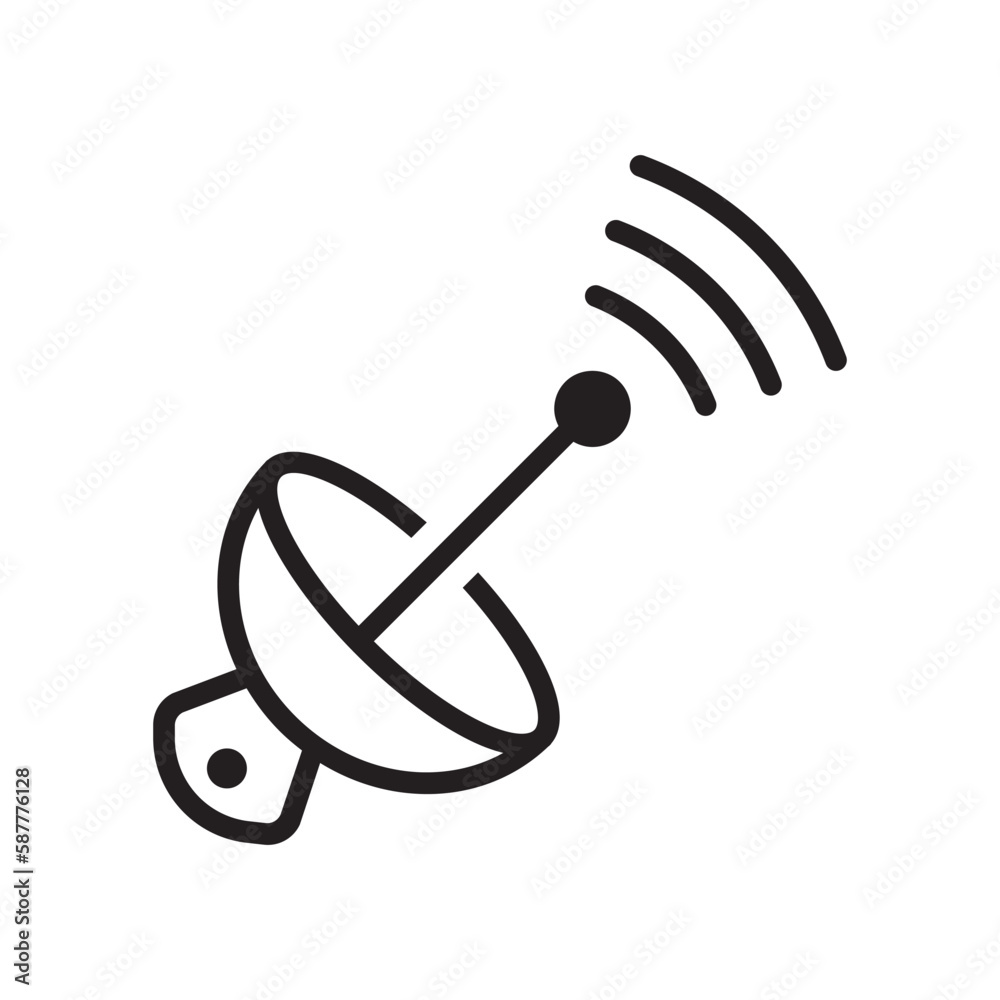 Radar vector icon. Antenna flat sign design. Radar symbol pictogram ...