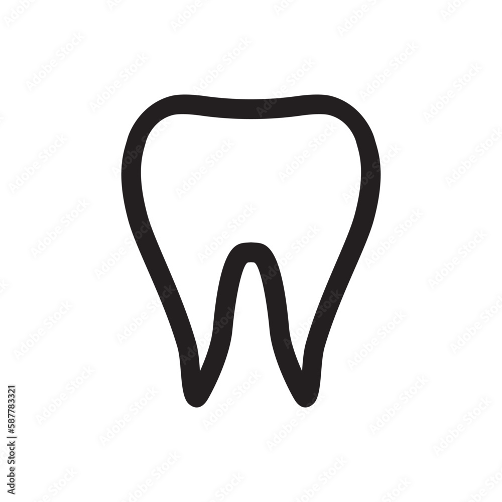 Tooth vector icon. Dentist tooth flat sign design. Tooth symbol ...