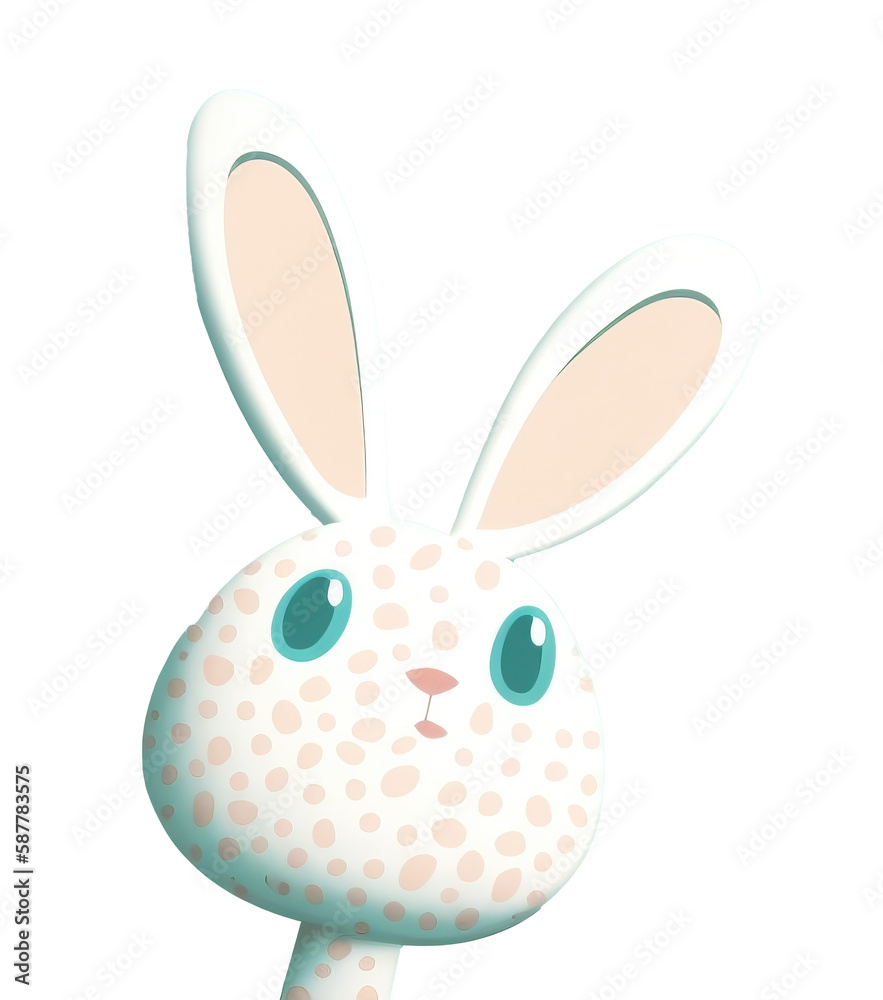 cartoon of white bunny on transparent background, ai generated Stock ...