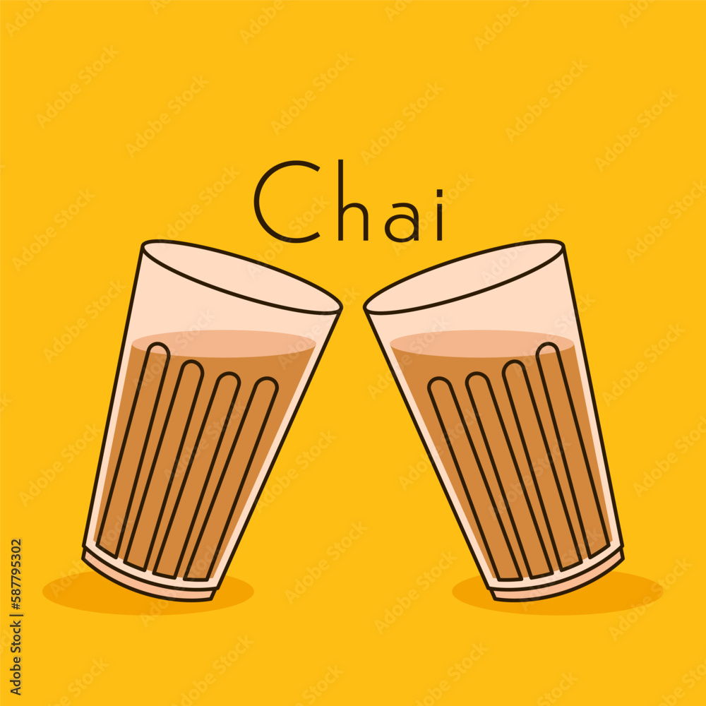Indian hot drink vector. Indian chai icon. Chai is Indian drink. Kerala ...