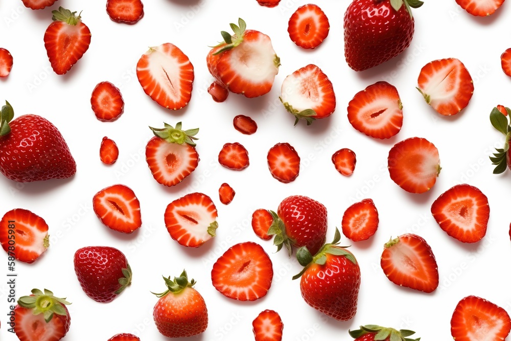 Strawberry Seamless Pattern on white background. Strawberry pattern ...